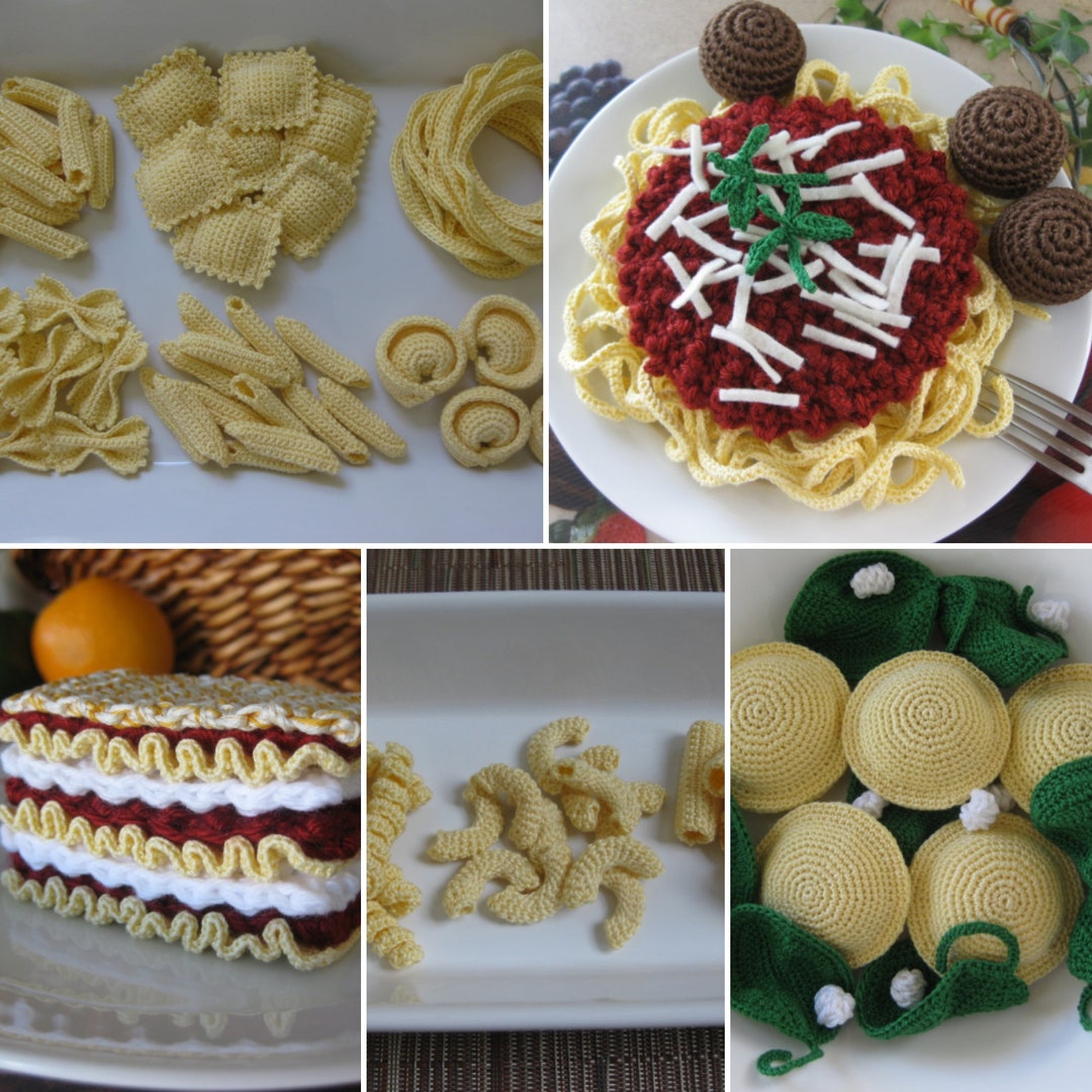 5 Pasta Crochet Patterns - Etsy