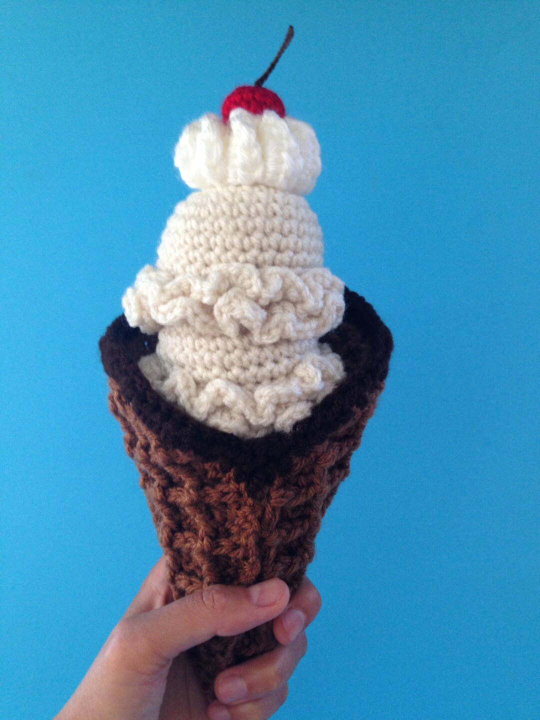 Waffles and Waffle Cone Sundae Ice Cream Crochet Pattern - Etsy