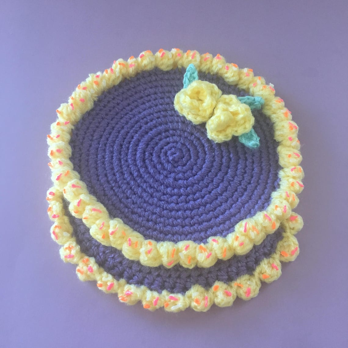 3D Cake Appliqué and Coaster Crochet Pattern - Etsy