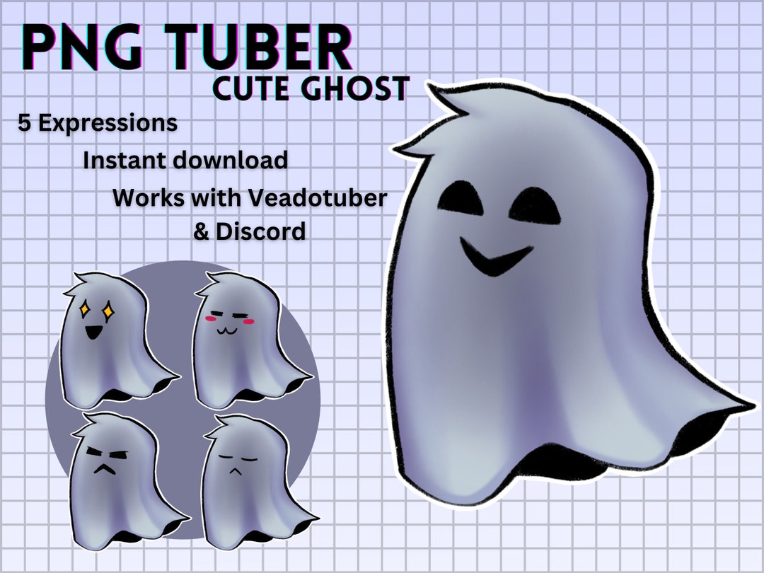 Cute Ghost Pngtuber for Streamers | Veadotube Mini, Honk, Discord - Etsy