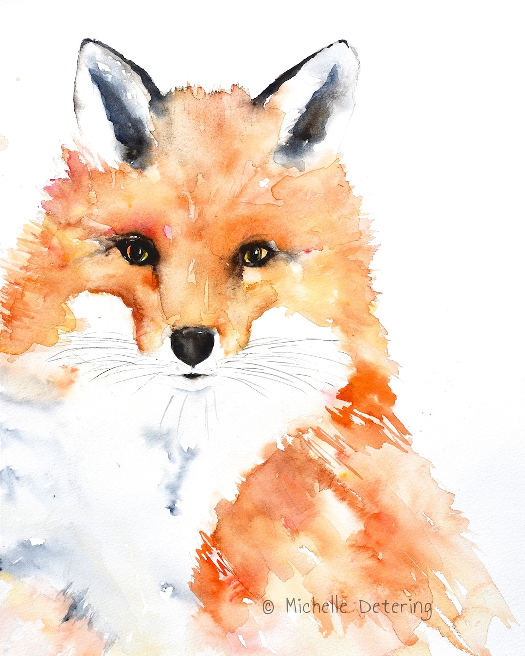 Fox Watercolor - Fox Art, Nursery Fox Art, Fox Decor, Fox Painting ...