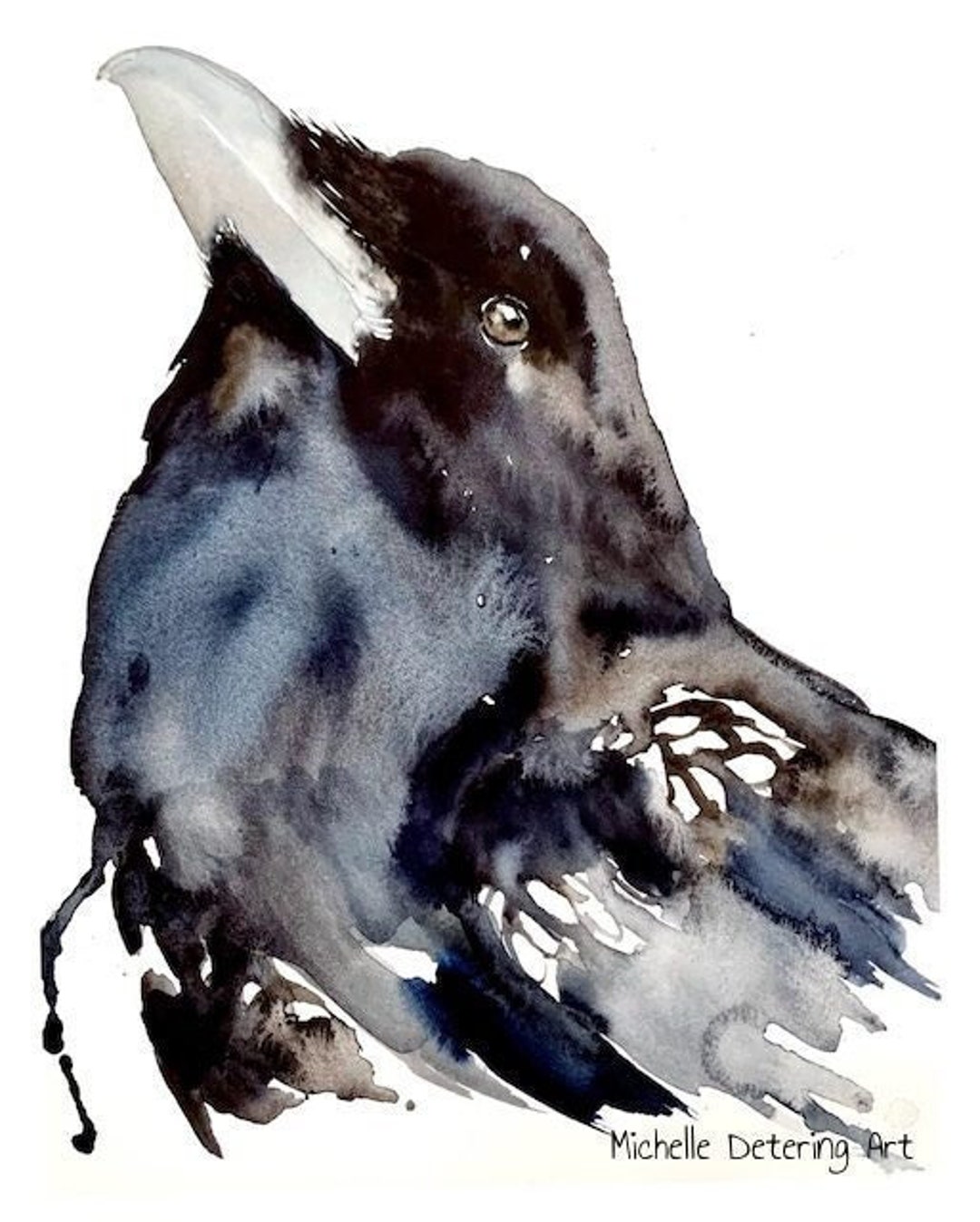 Raven's Pose - Watercolor Print, Raven Watercolor, Raven Art, Crow Art ...