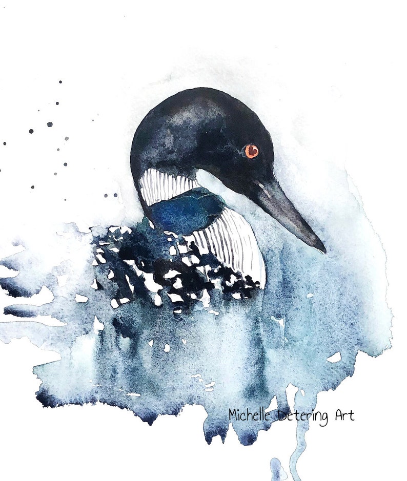 Loon Watercolor - Loon Print, Loon Decor, Loon Painting, Loon Art ...