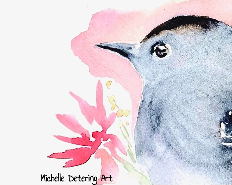 Grey Catbird - Watercolor Bird Print, Bird Art, Catbird Art, Bird ...