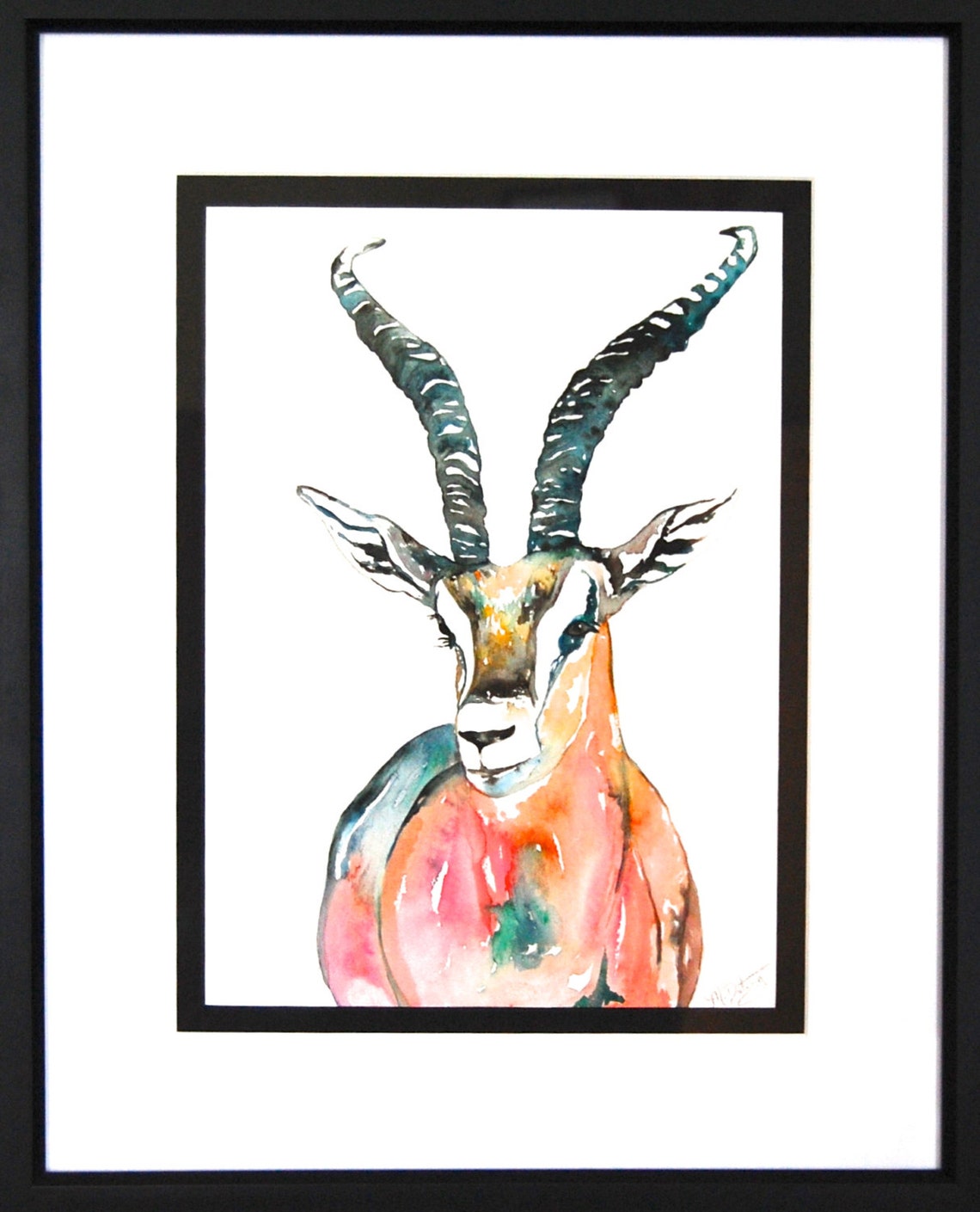 Watercolor Animal Print Impala Watercolor Nature Gazelle - Etsy