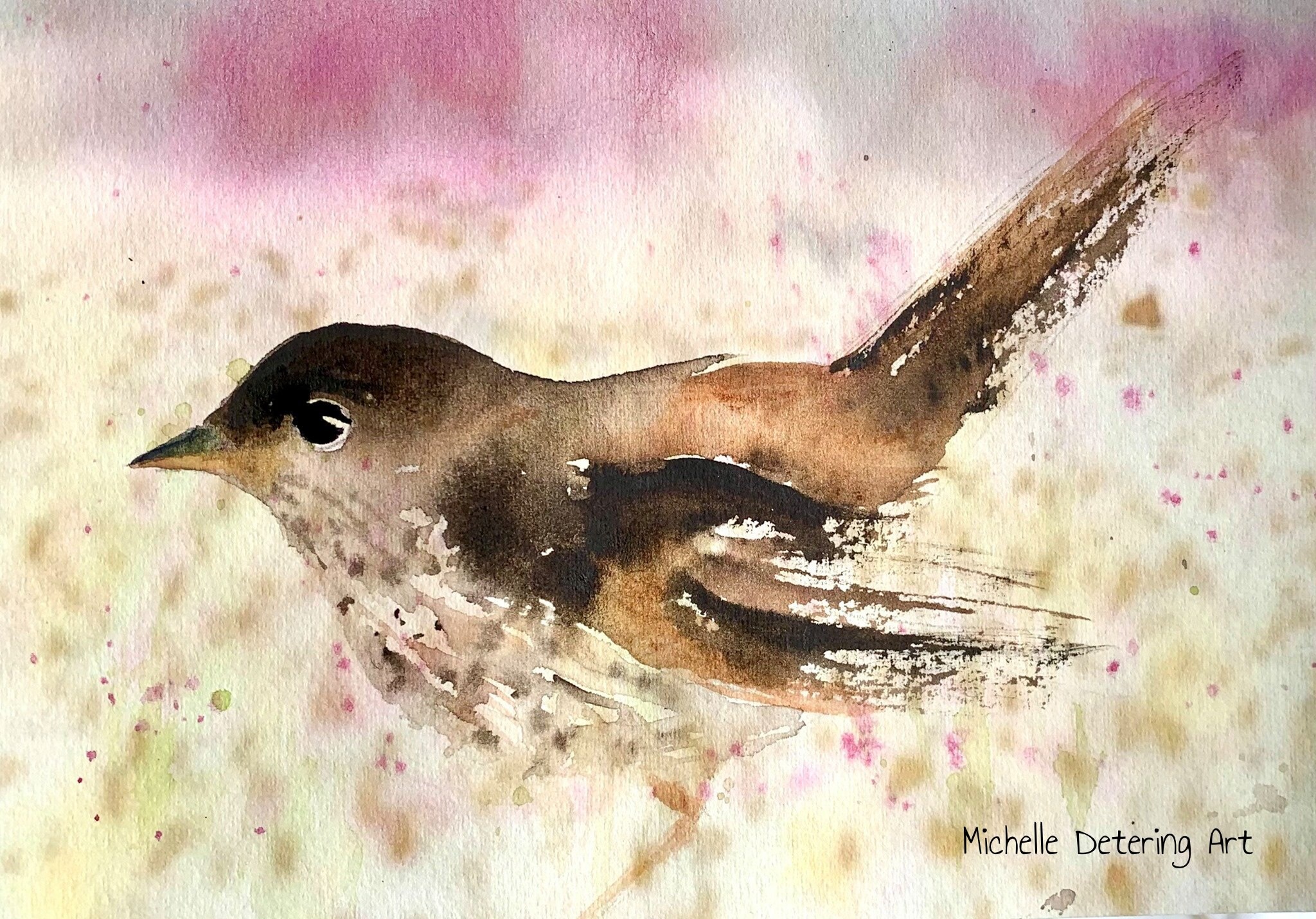 Nightingale Watercolor Tattoo