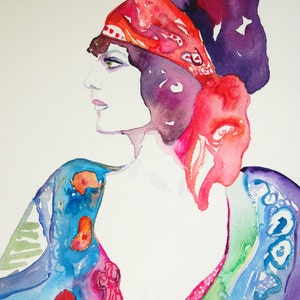 Bohemian Style - Watercolor Illustration, Boho Art, Fashion ...