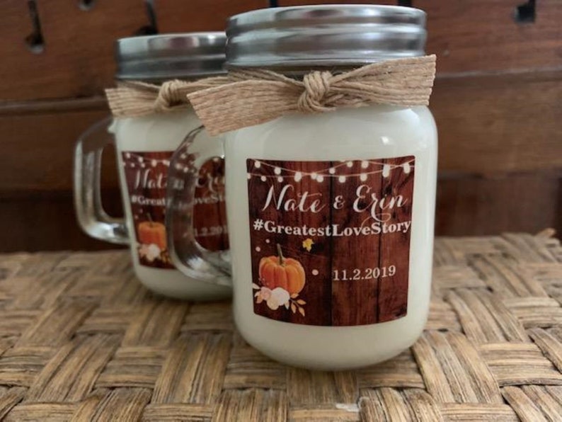 Fall Wedding Favor Candles Bridal Shower Favors 4 75 Oz Etsy