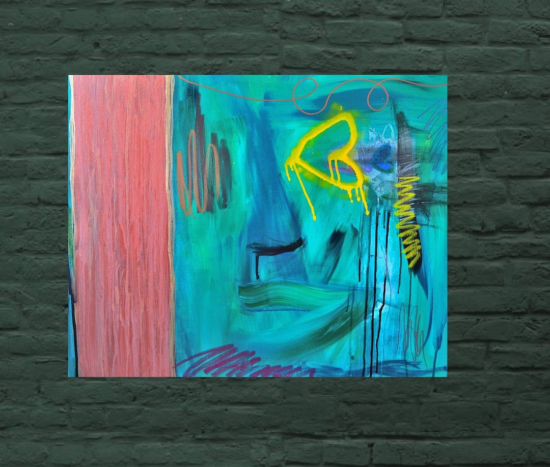 Tree Spirit Painting, Original Acrylic Art, Green Abstract Nature ...