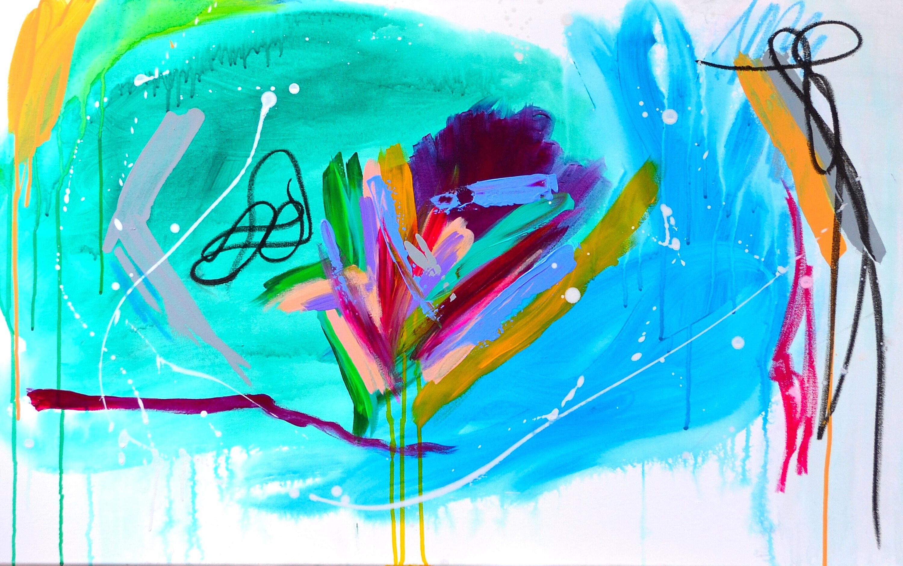 Large Colorful Abstract Painting, Original Acrylic Art, Bold ...