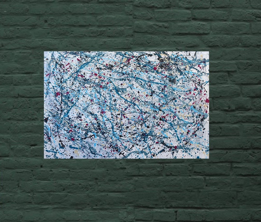 Splatter Expressionist Painting - Abstract Original Art on Canvas ...