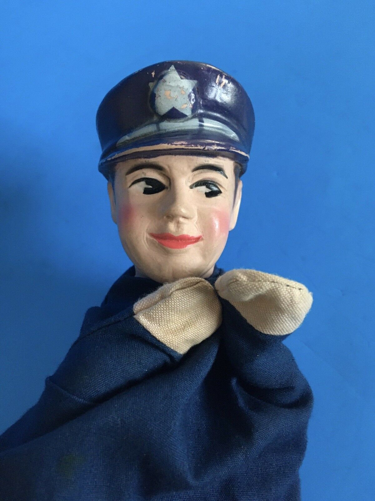 Vintage 1950s 1960s Cloth Policeman Rubber Face Hand Puppet by - Etsy