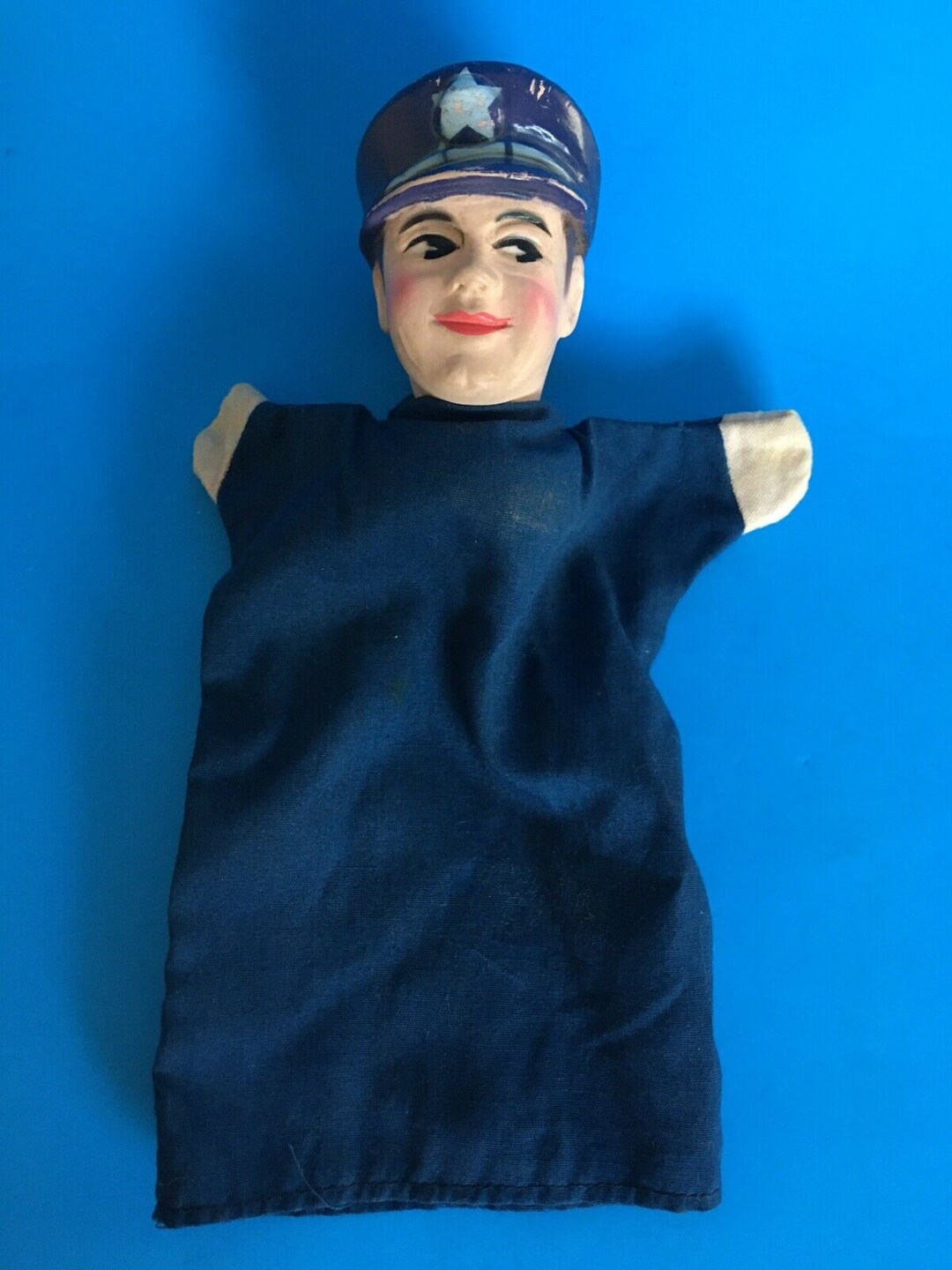 Vintage 1950s 1960s Cloth Policeman Rubber Face Hand Puppet by Hazelle ...