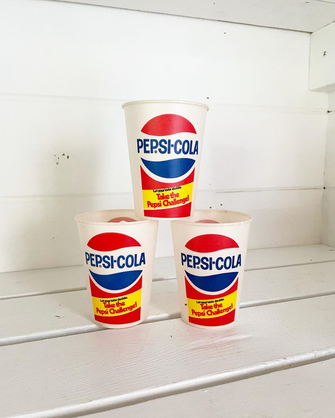 Vintage Pepsi-cola Paper Cups, Set of 3, Collectible - Etsy