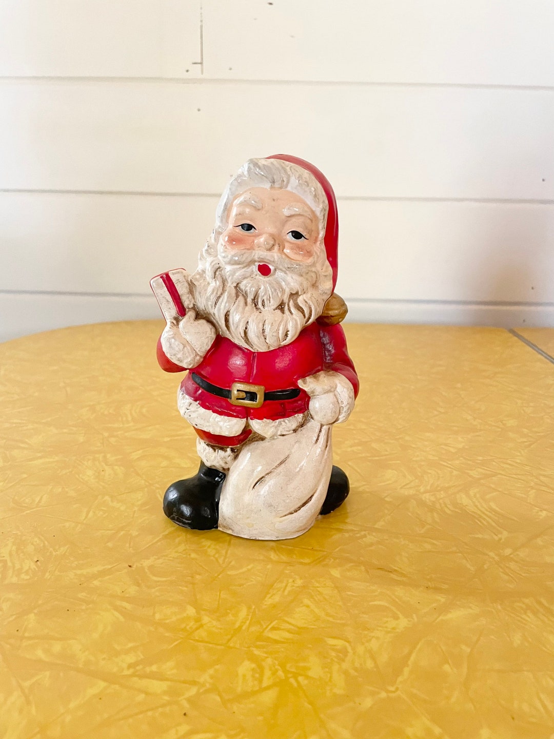 Vintage 70s Santa Piggy Bank | Figurine | Handmade | Ceramic - Etsy