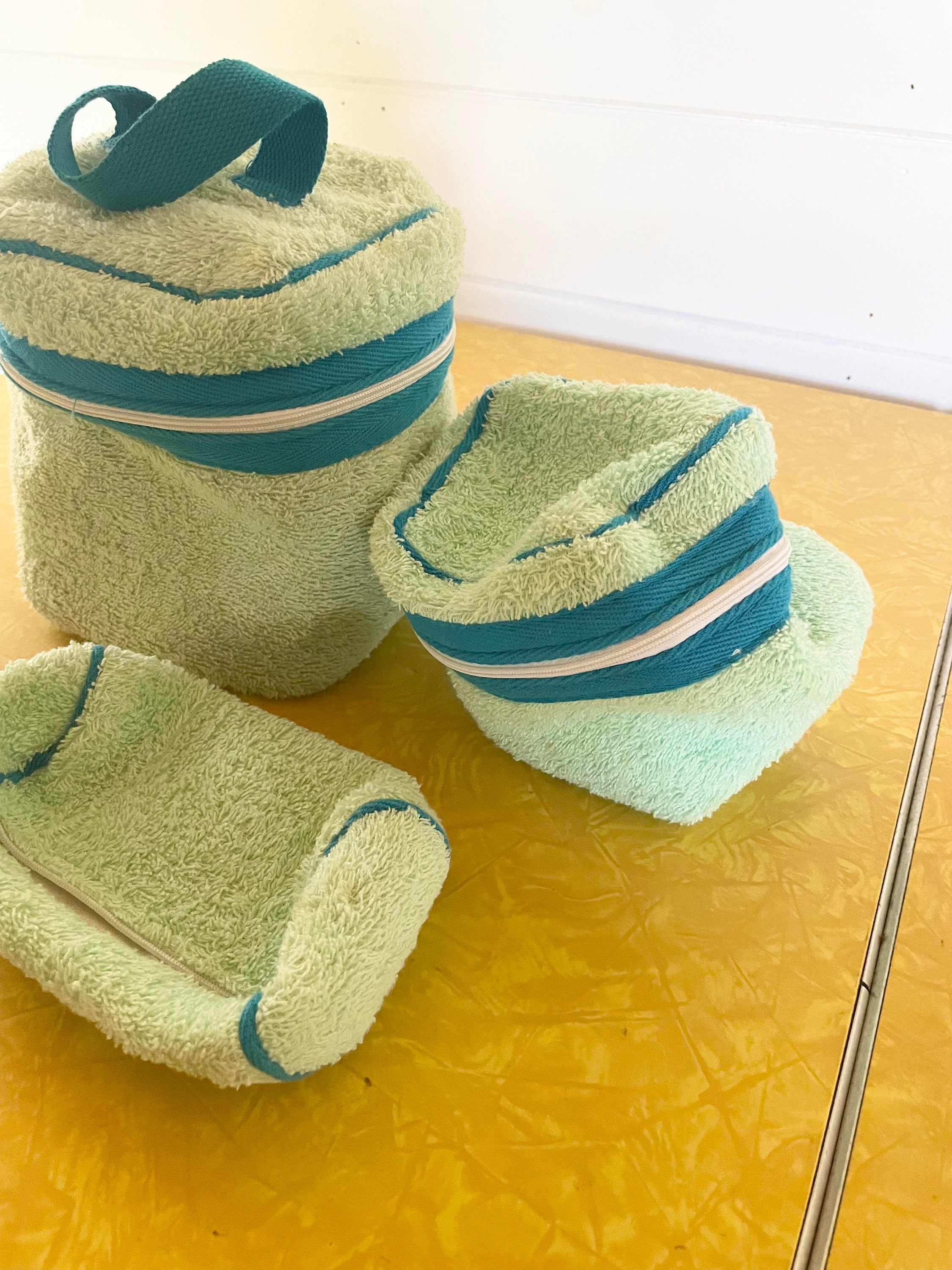 3 Piece Terry Cloth Travel Bags | Beauticontrol | Lined - Etsy
