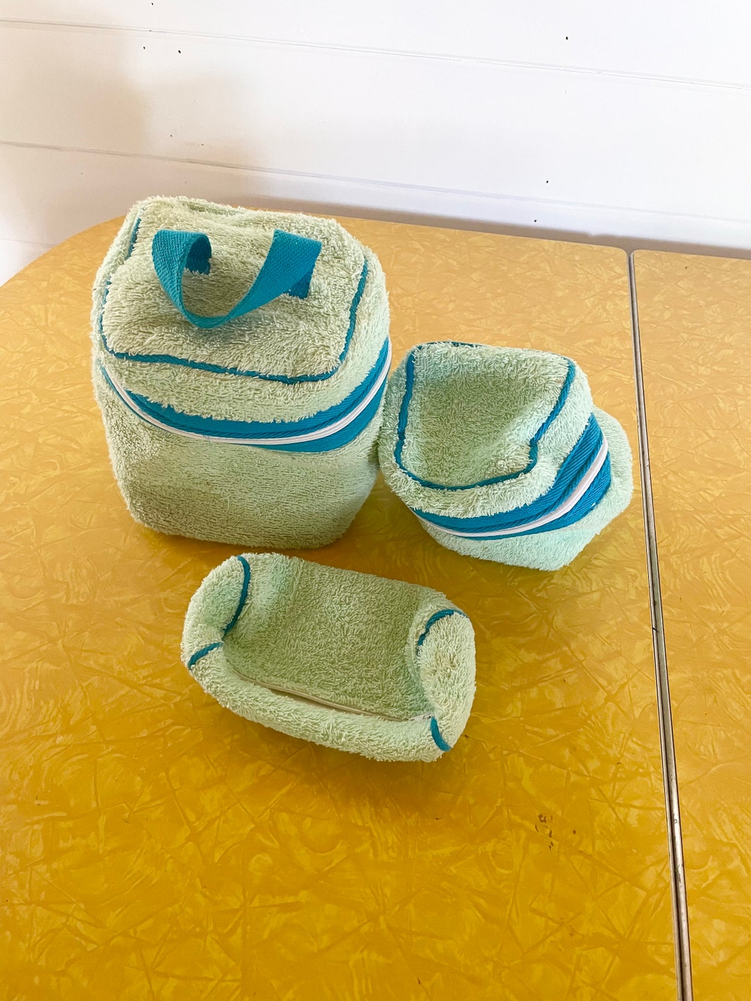 3 Piece Terry Cloth Travel Bags | Beauticontrol | Lined - Etsy