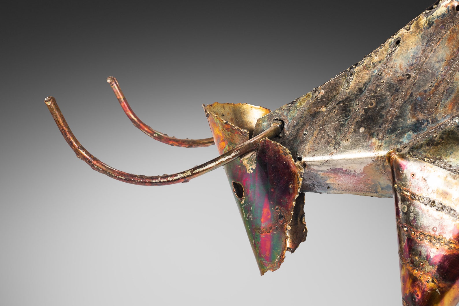 Mid Century Modern / Brutalist Torch Cut Metal Bull Sculpture - Etsy