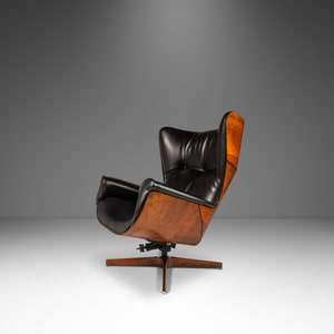 Rare Mid-century Modern Wingback mr. Chair Lounge Chair & Ottoman Set by George Mulhauser for ...