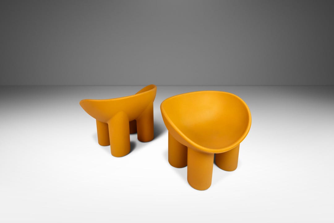 Set of Two ( 2 ) Junior-sized "roly Poly" Plastic Molded Chairs by Faye ...