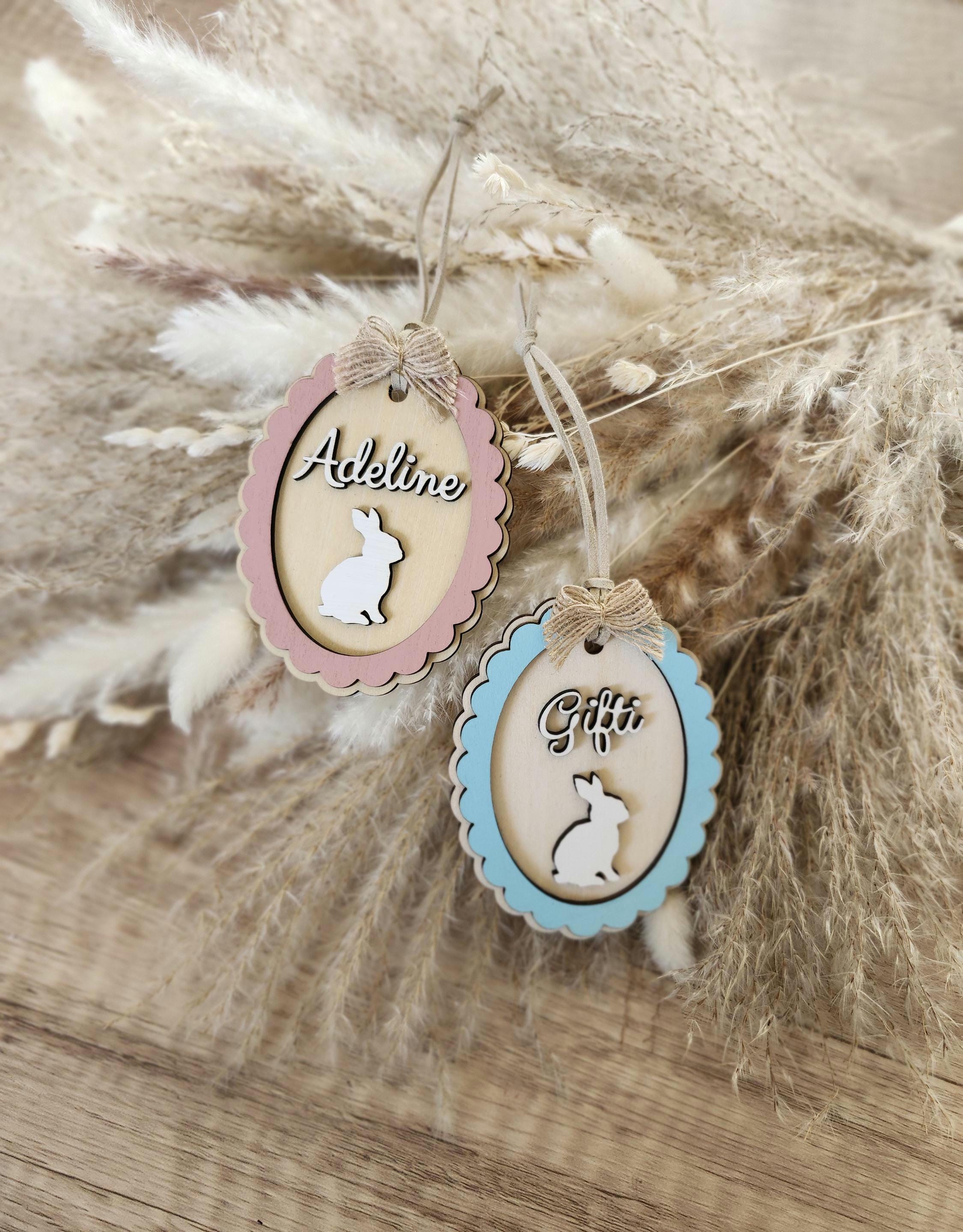 Personalized Easter Basket Name Tags, Bunny Ornament, Spring Decor - Etsy