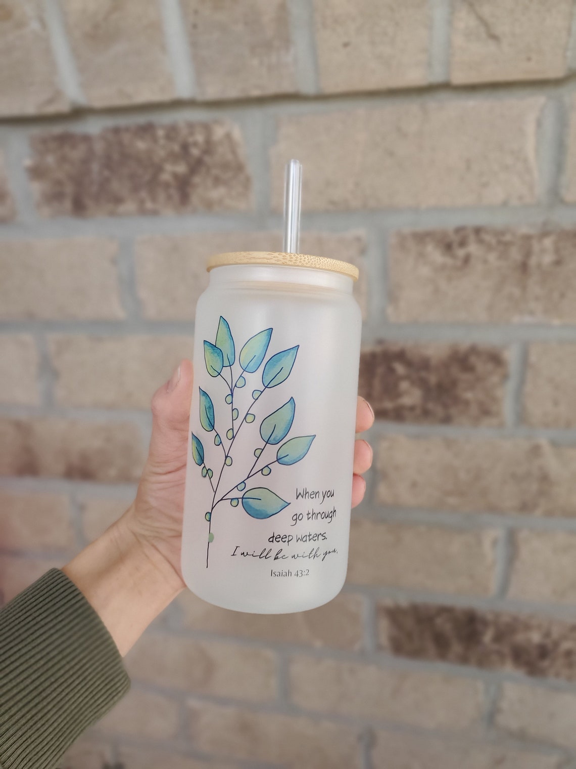 Christian Glass Tumbler With Bible Verse Tumbler Christian Gift for Her ...