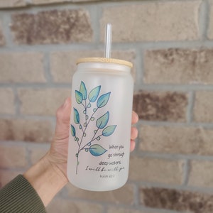 Christian Glass Tumbler With Bible Verse Tumbler Christian Gift for Her ...