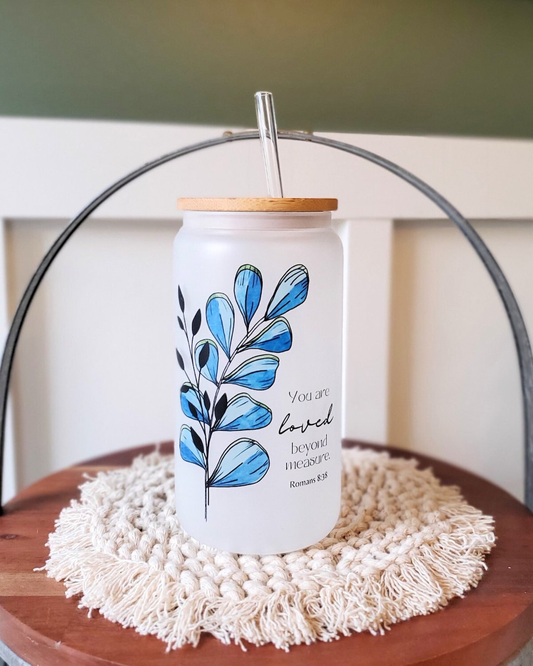 Scripture Verse Glass Tumbler Flower Tumbler With Bible Verse Christian ...