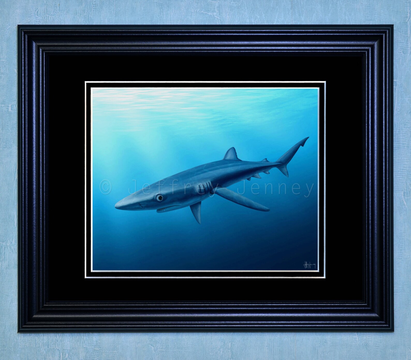Blue Shark Print - Fine Art Print From an Original Painting - 8x10 - by ...