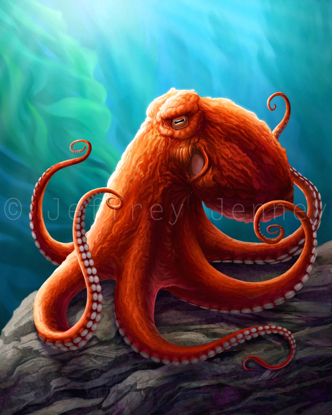 Octopus Painting - Fine Art Print From an Original Painting - 8x10 - by ...