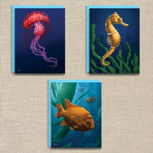 Sealife Greeting Cards From Original Paintings - Mix and Match - Set of ...