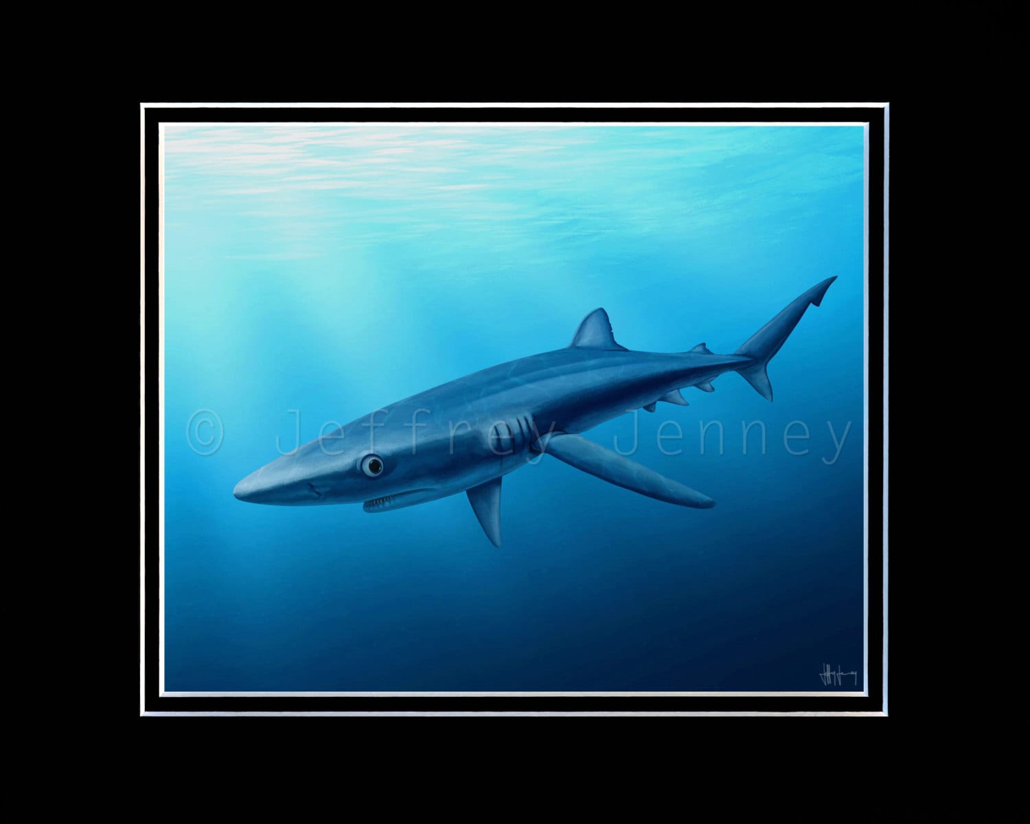 Blue Shark Print Fine Art Print From an Original Painting | Etsy