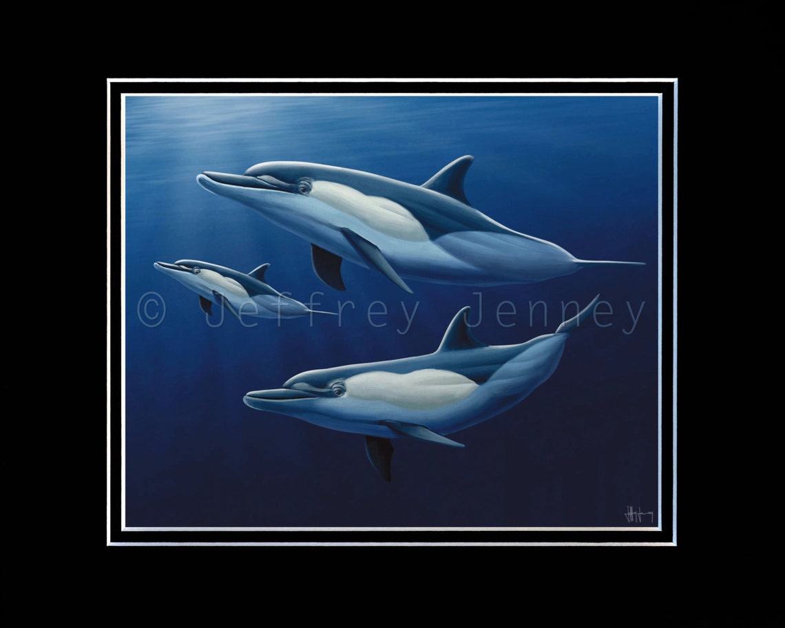 Dolphin Print Fine Art Print From An Original Painting 8x10 | Etsy