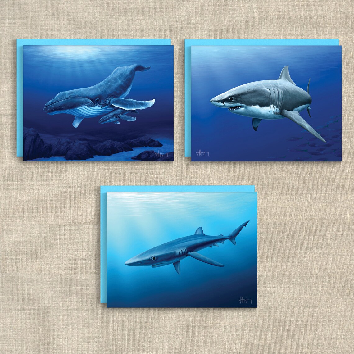 Sealife Greeting Cards From Original Paintings Mix and Match | Etsy