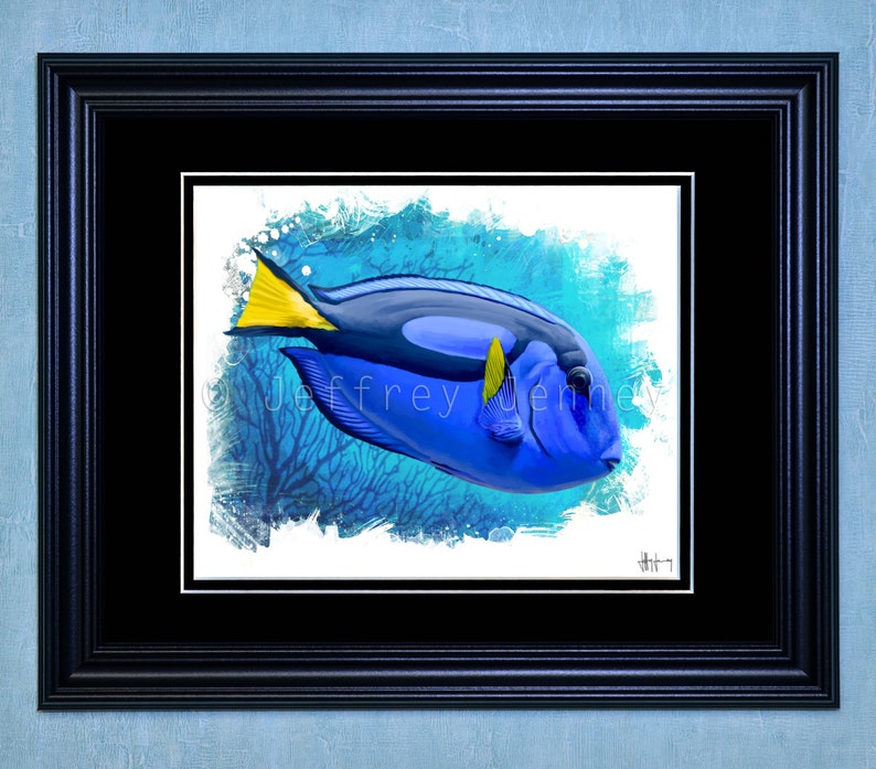 Blue Tang Print Fine Art Print From an Original Painting | Etsy