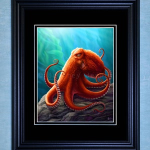 Octopus Painting - Fine Art Print From an Original Painting - 8x10 - by ...