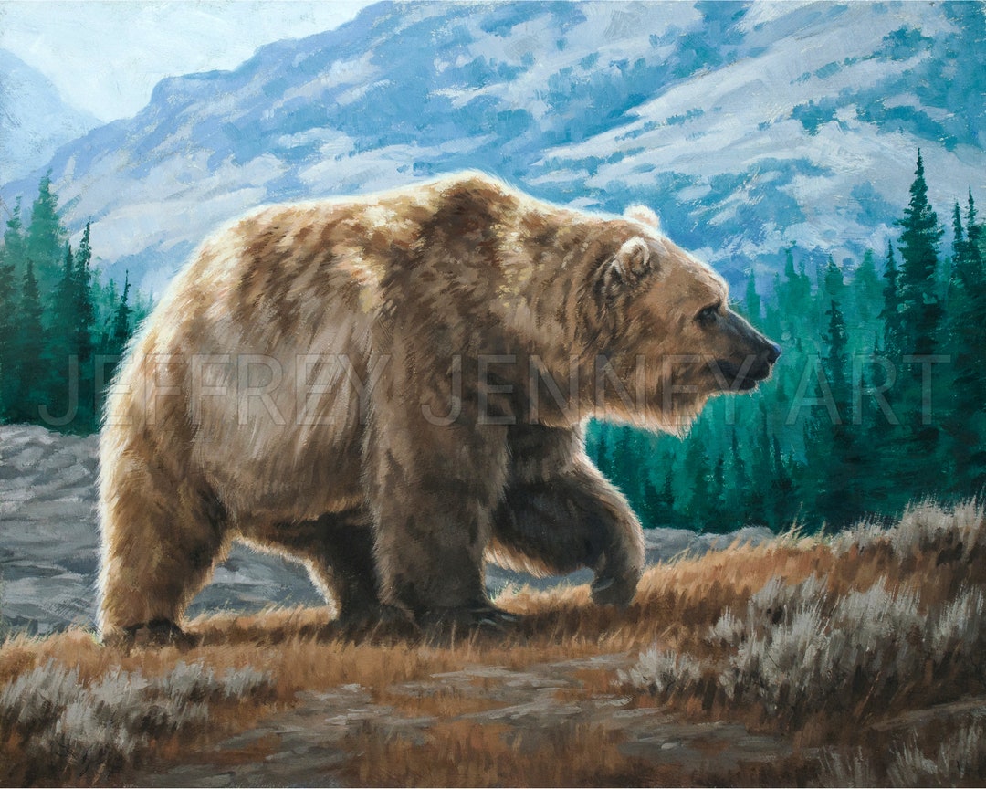 Grizzly Bear Painting - Fine Art Print From an Original Painting - 8x10 ...