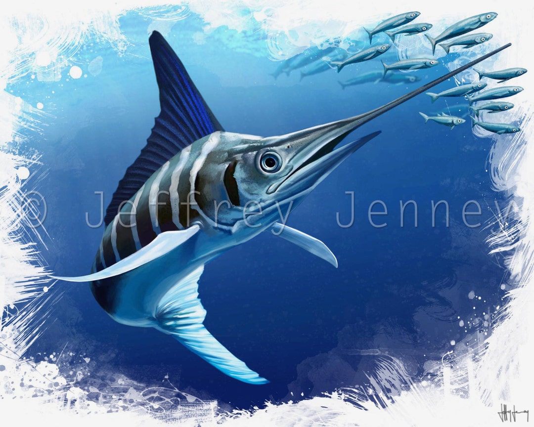 Striped Marlin Print - Fine Art Print From an Original Painting - 8x10 ...