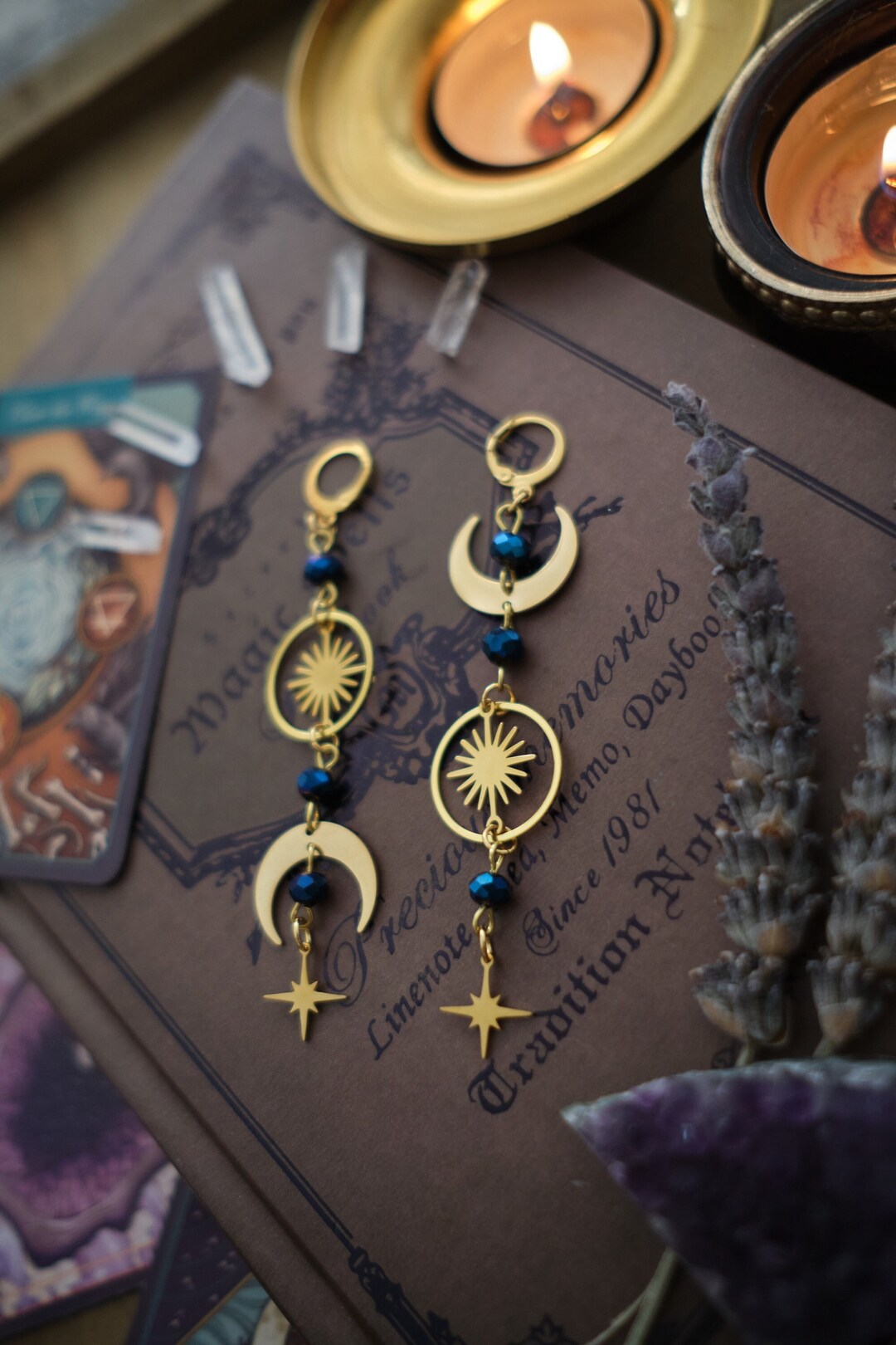 Mismatched Celestial Earrings, Moon and Star Earrings, Whimsigothic ...