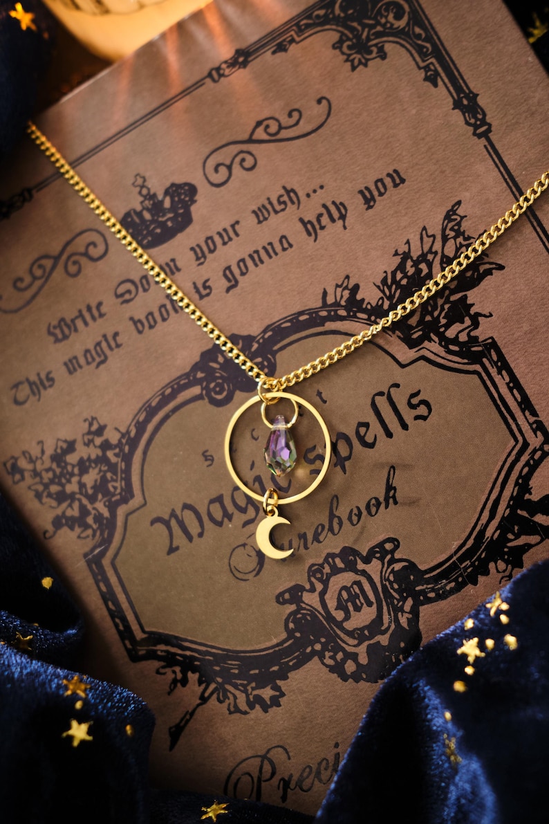Minimalist Witchy Necklace, Celestial Moon and Star Jewelry, Whimsigoth ...