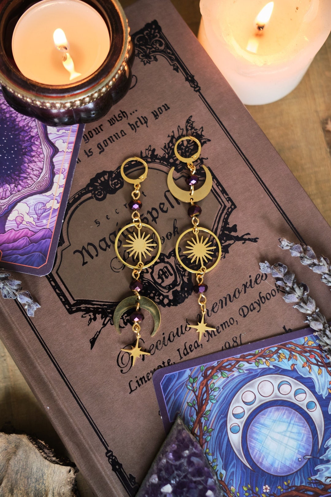 Whimsigoth Mismatched Moon and Star Earrings Celestial - Etsy