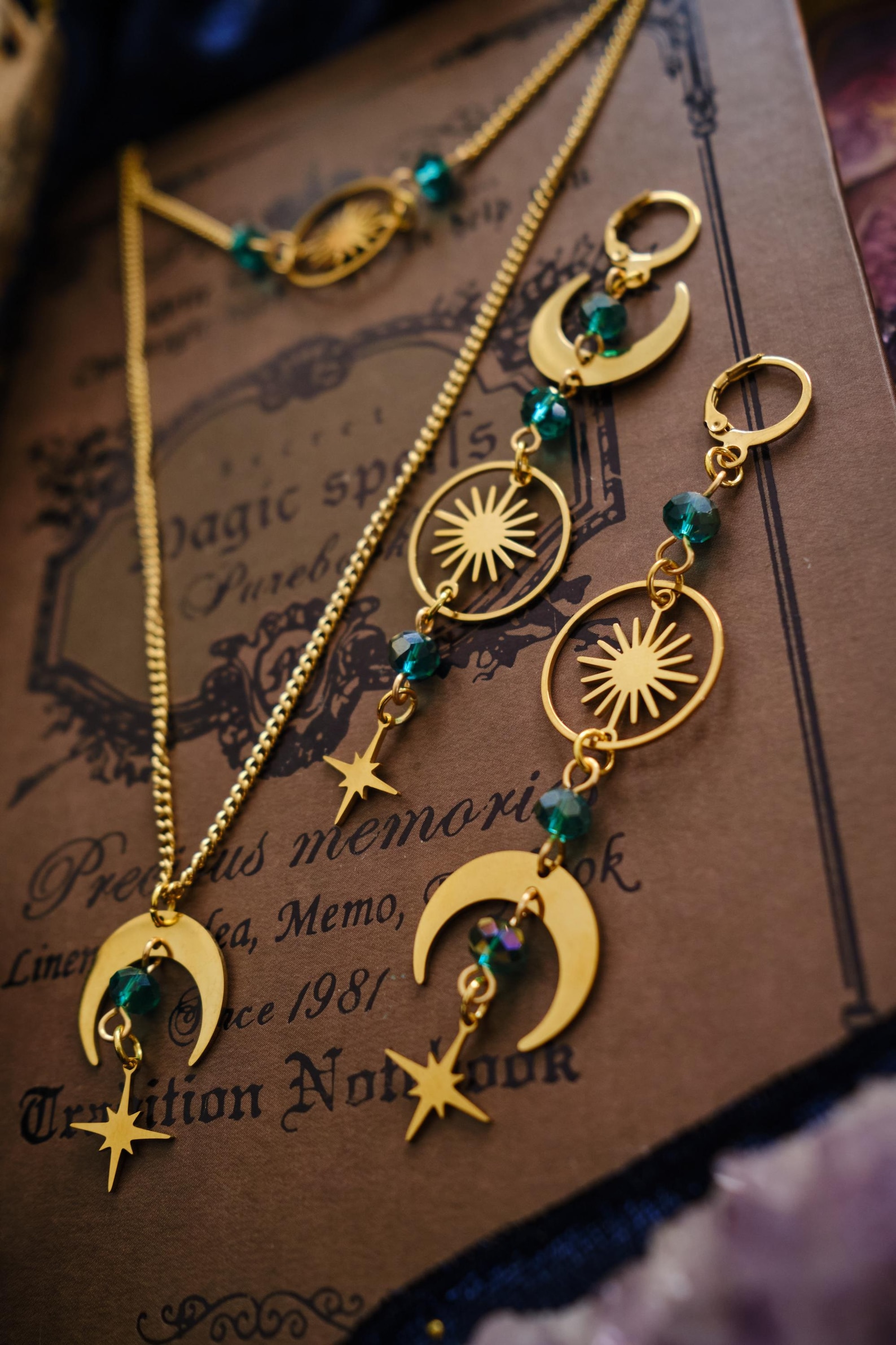Whimsigoth Mismatched Moon and Star Earrings, Gold Celestial Jewelry ...