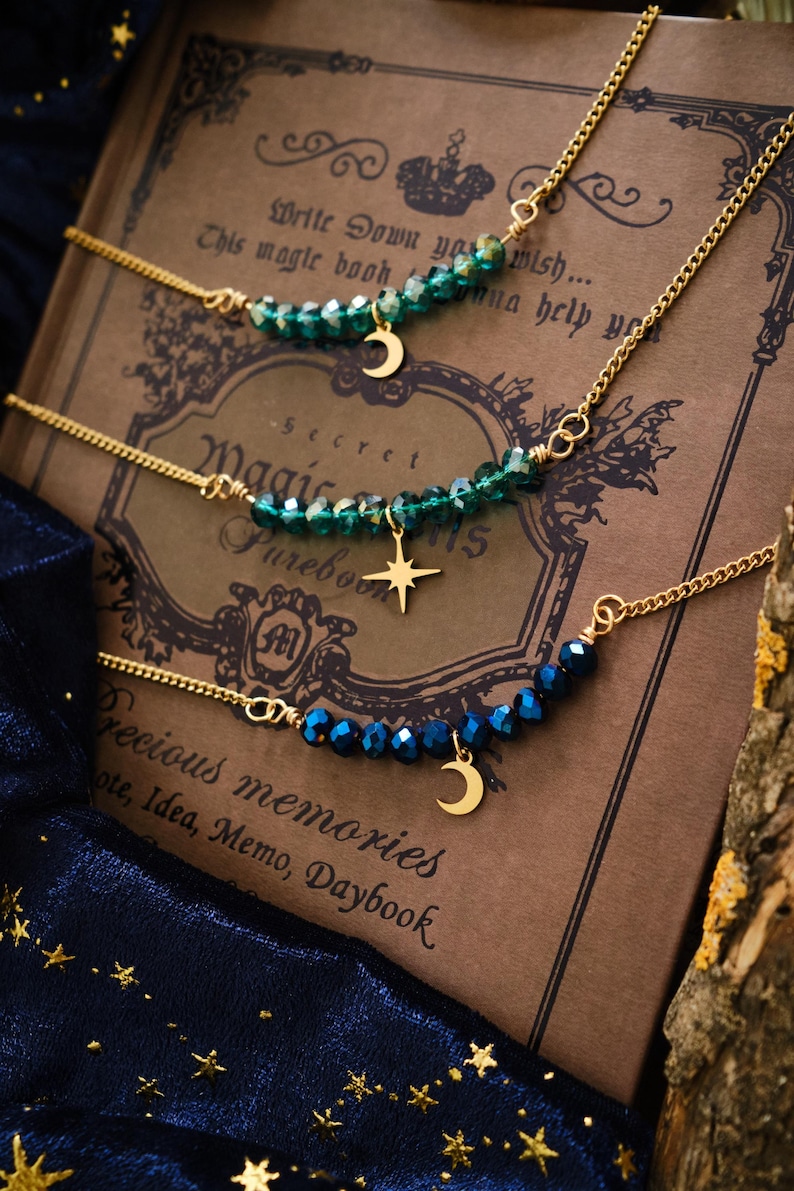 Dainty Gold Star Necklace, Personalizable! Moon or Star With Sparkly ...