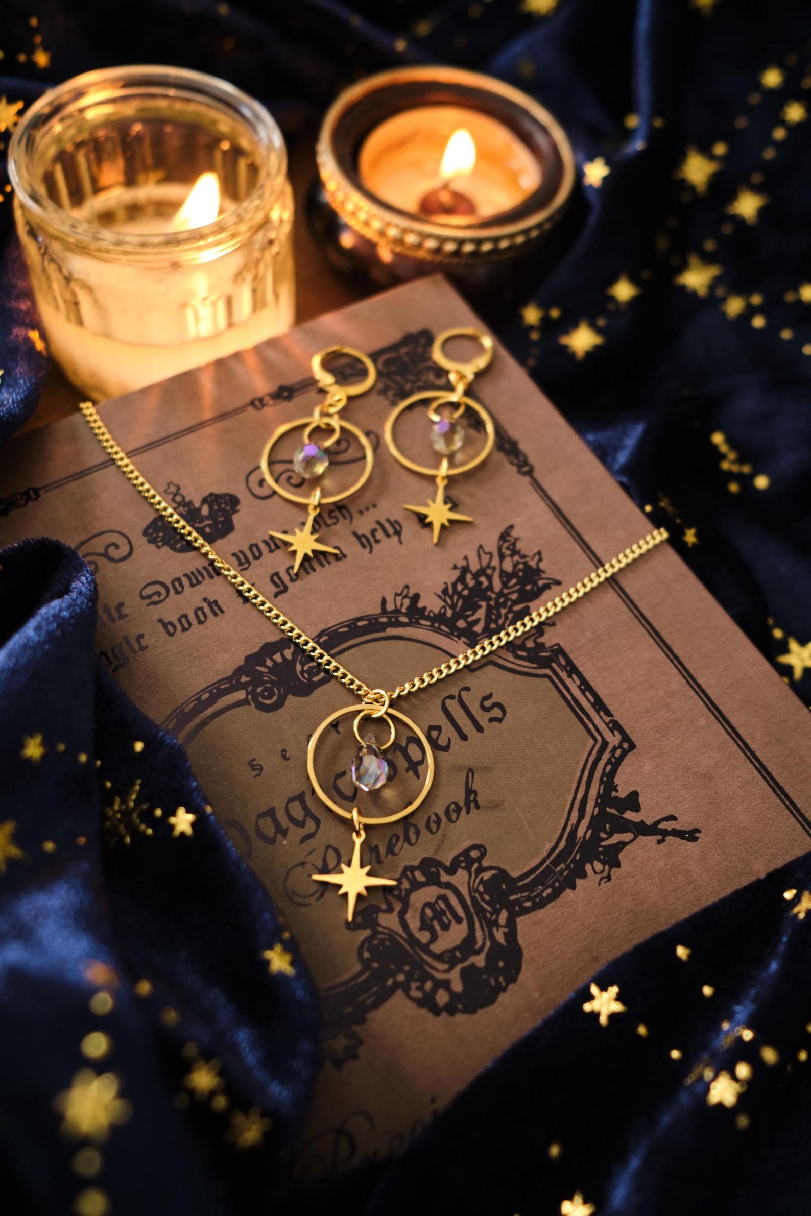Minimalist Witchy Necklace, Celestial Moon and Star Jewelry, Whimsigoth ...