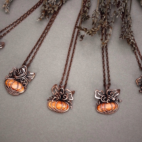 Wire Wrapped Pumpkin Pendant - Etsy