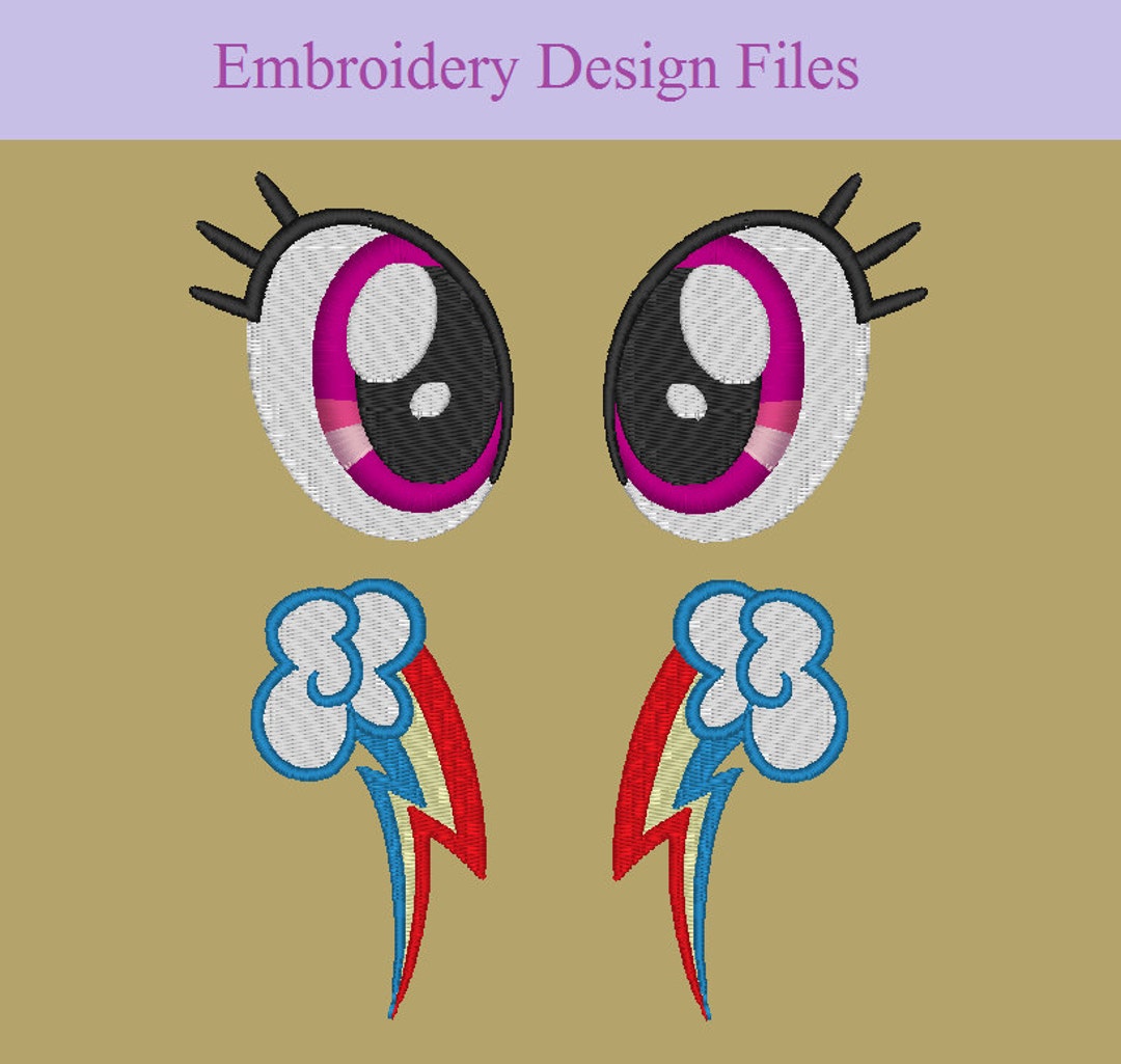 Mlp:fim Rainbow Dash Eye and Cutie Mark PES Set - Etsy