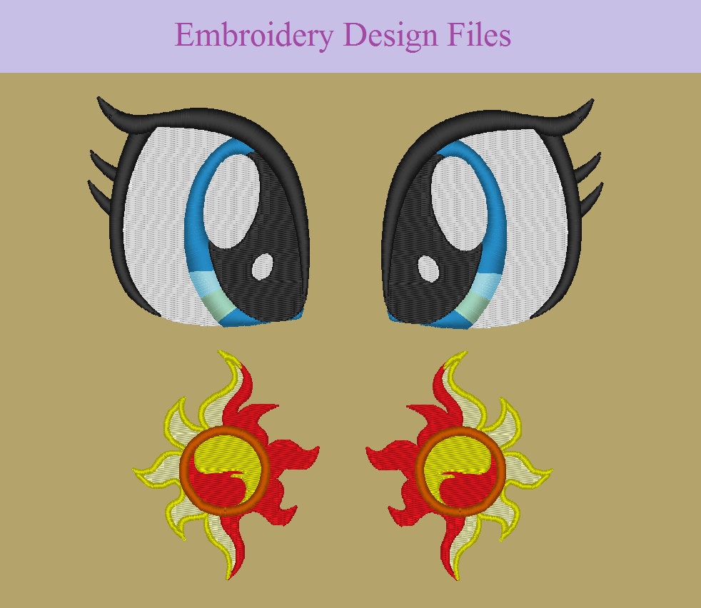 Mlp:fim Sunset Shimmer Eye and Cutie Mark PES Set - Etsy