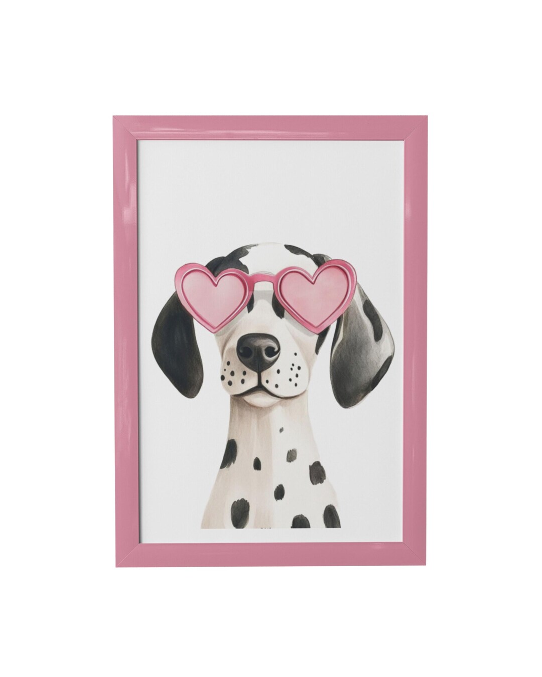 Dalmation Dog With Pink Heart Sunglasses, Nursery Animal Print ...