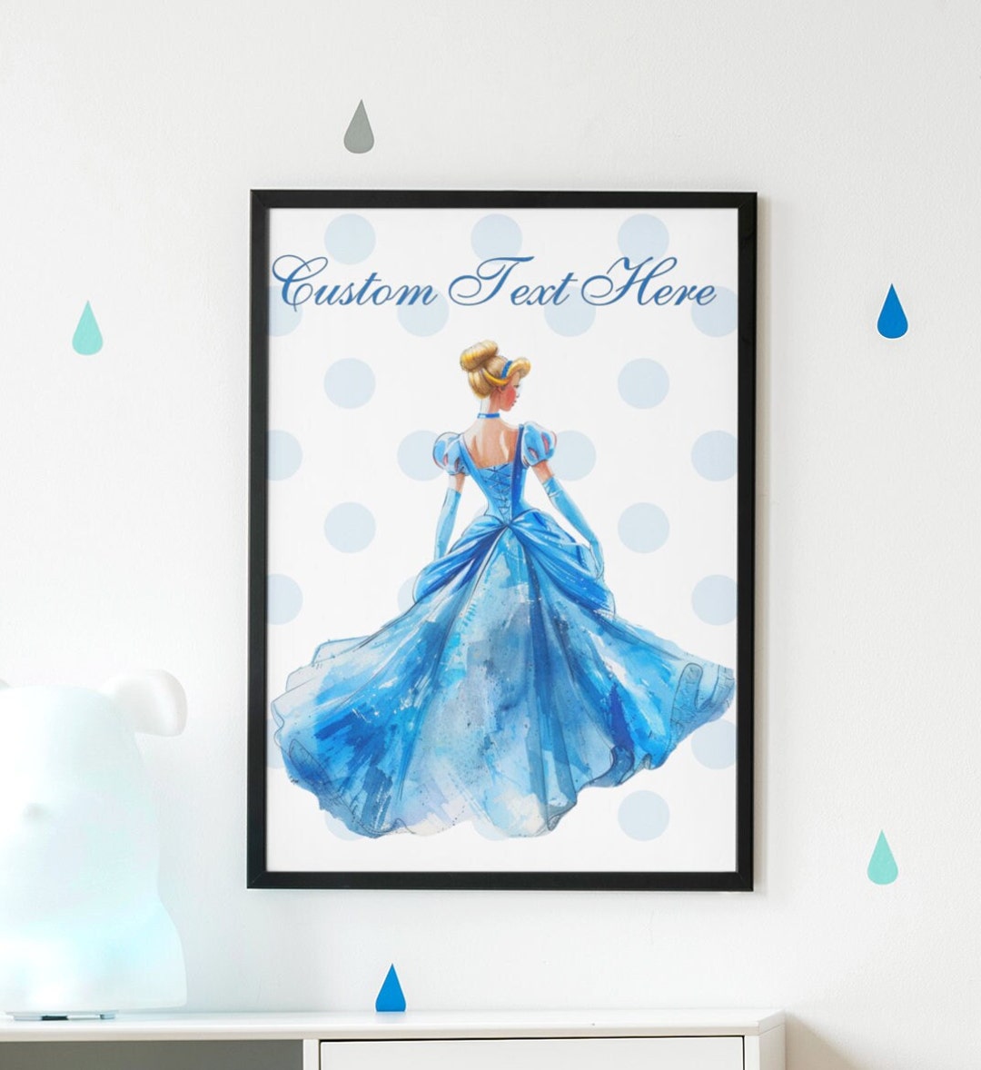 Personalized Princess Art Prints for Girls Nursery, Princess Art for ...