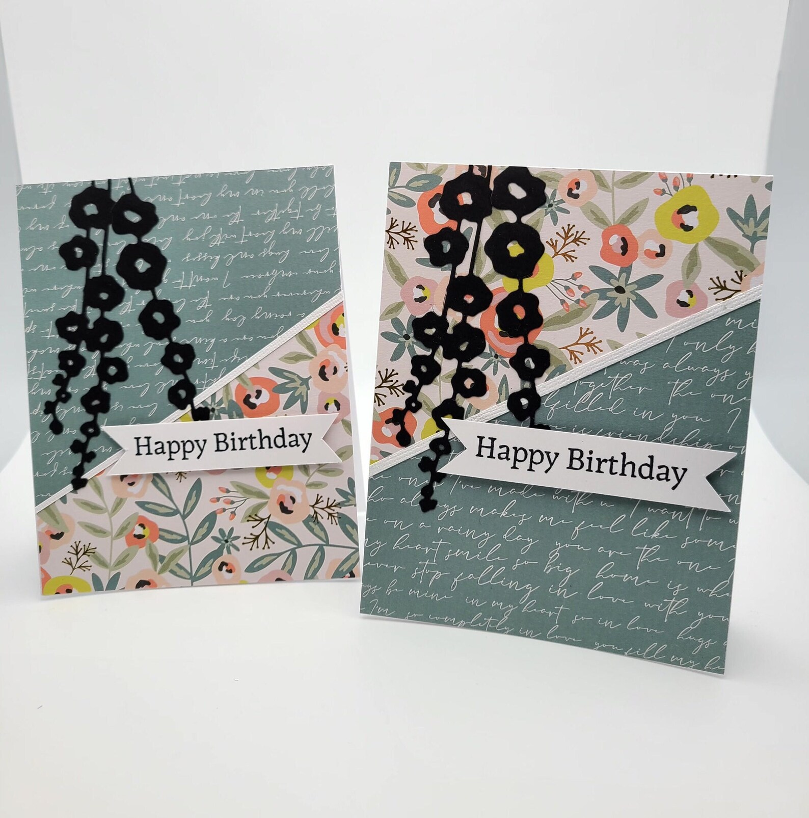 Botanical Birthday Cards; 4.25x5.5 Top-fold; Set of 4; for Him; for Her ...